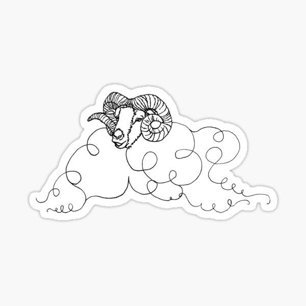 "Viking Sheep Wool Cloud" Sticker for Sale by RoundhillRiver | Redbubble