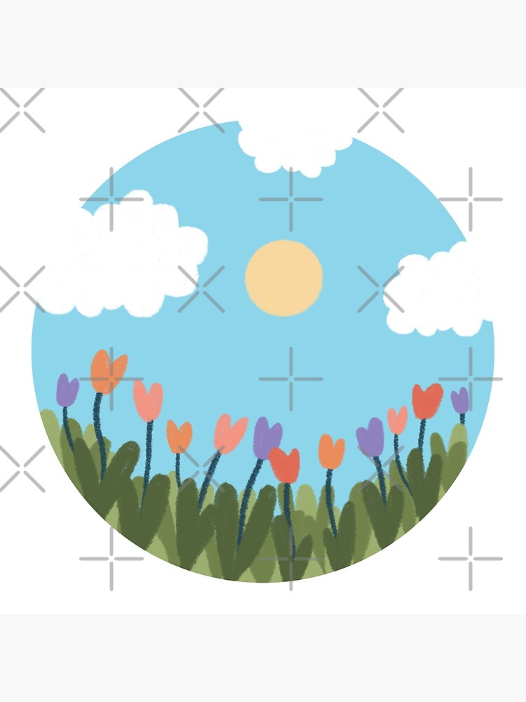 "Cute tulip with blue sky in pastel color" Poster for Sale by DDalaland ...