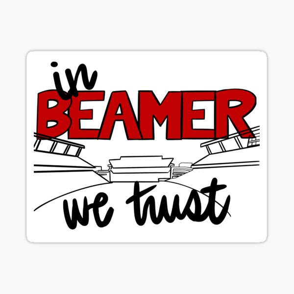 "In Beamer We Trust with stadium Sticker" Sticker for Sale by ...