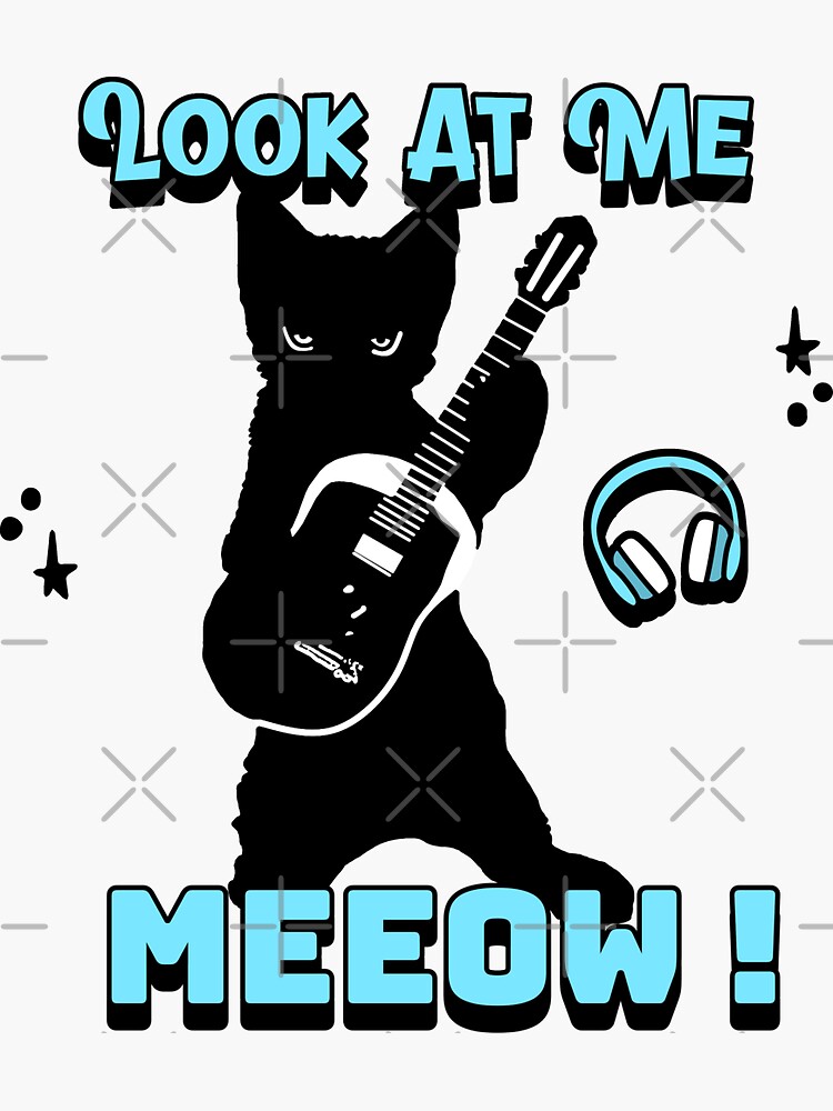 "Guitar Cat" Sticker for Sale by Trace1234 | Redbubble