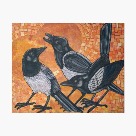 "Three Magpies" Art Board Print by LynnetteShelley | Redbubble