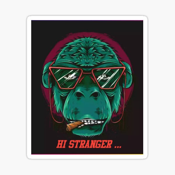 "Hi Stranger - Gorilla Nation" Sticker for Sale by Mr-Tester | Redbubble