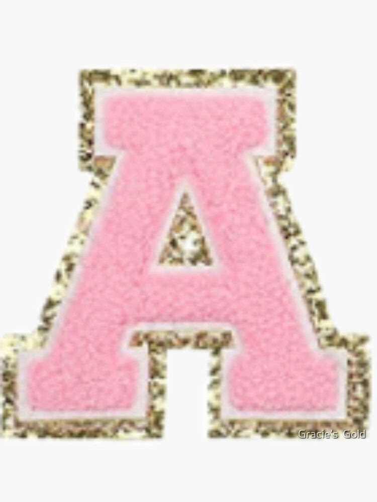 "Preppy Pink Varsity letter A " Sticker for Sale by corsiglia | Redbubble