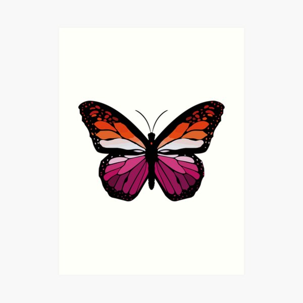 Lámina artística «Etiqueta engomada lesbiana de la mariposa monarca ...