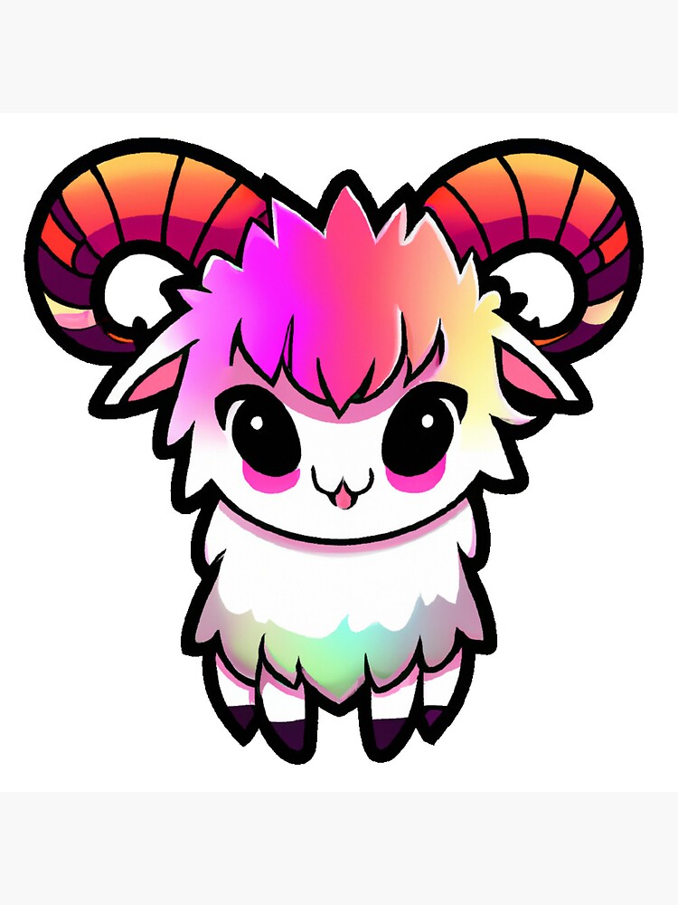 "Fluffy the cute baphomet" Poster for Sale by EvilChibiAI | Redbubble