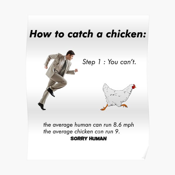 "Running Chicken Meme" Poster for Sale by DeskTopDesign | Redbubble