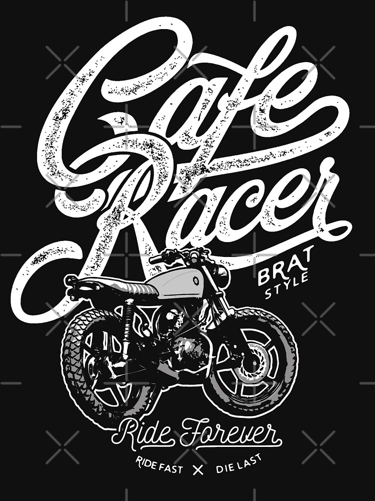 "Cafe Racer, Motorcycle, Ride Forever" T-shirt for Sale by GarnetLeslie ...