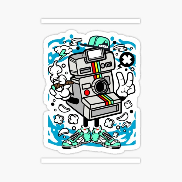 "FUNNY CAMERA WITH CAP" Sticker for Sale by diego75bcn | Redbubble