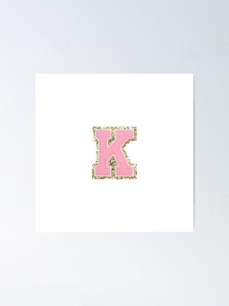 "Preppy Pink Varsity letter K" Poster for Sale by corsiglia | Redbubble
