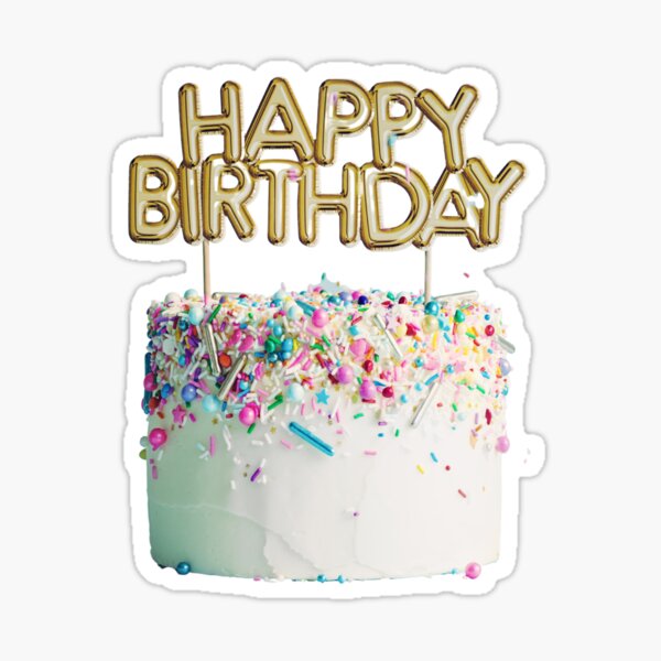 "Happy Birthday! Cake!" Sticker for Sale by MedCreativity | Redbubble