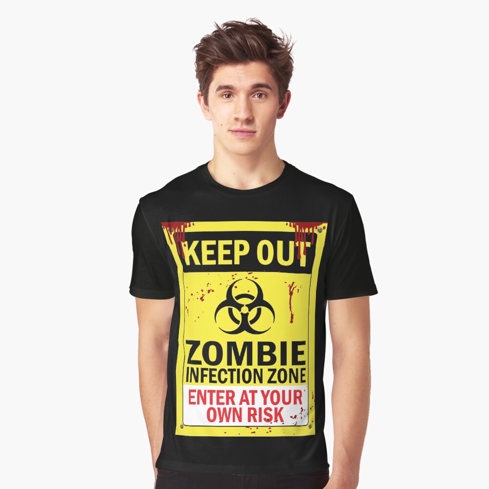 "Zombie Zone Keep Out Warning Sign" Sticker for Sale by HotHibiscus ...