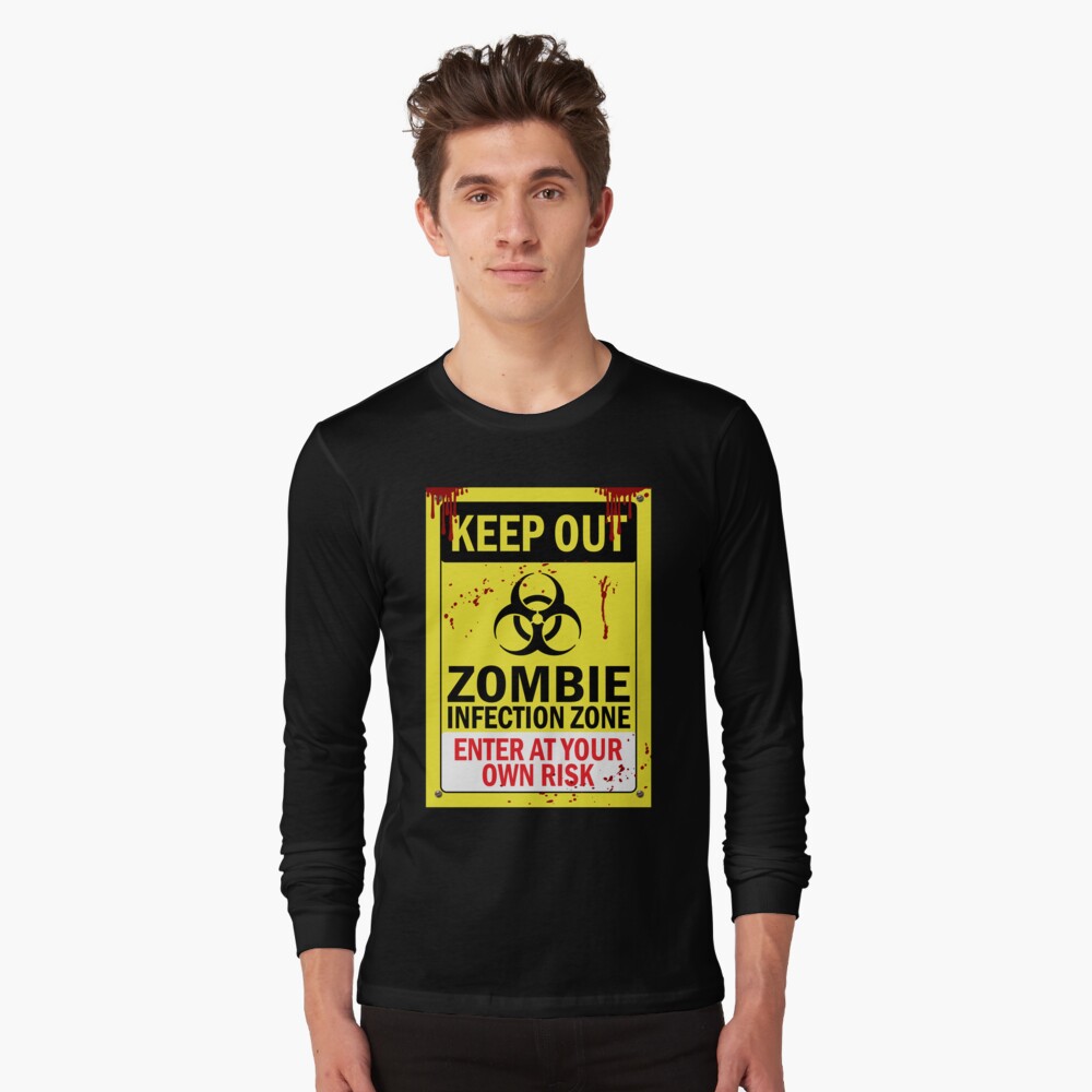 "Zombie Zone Keep Out Warning Sign" Sticker for Sale by HotHibiscus ...