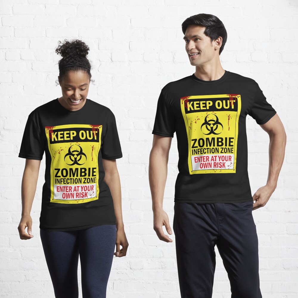 "Zombie Zone Keep Out Warning Sign" Sticker for Sale by HotHibiscus ...