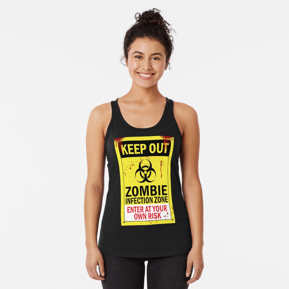"Zombie Zone Keep Out Warning Sign" Sticker for Sale by HotHibiscus ...