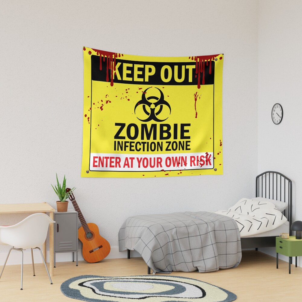 "Zombie Zone Keep Out Warning Sign" Poster for Sale by HotHibiscus ...