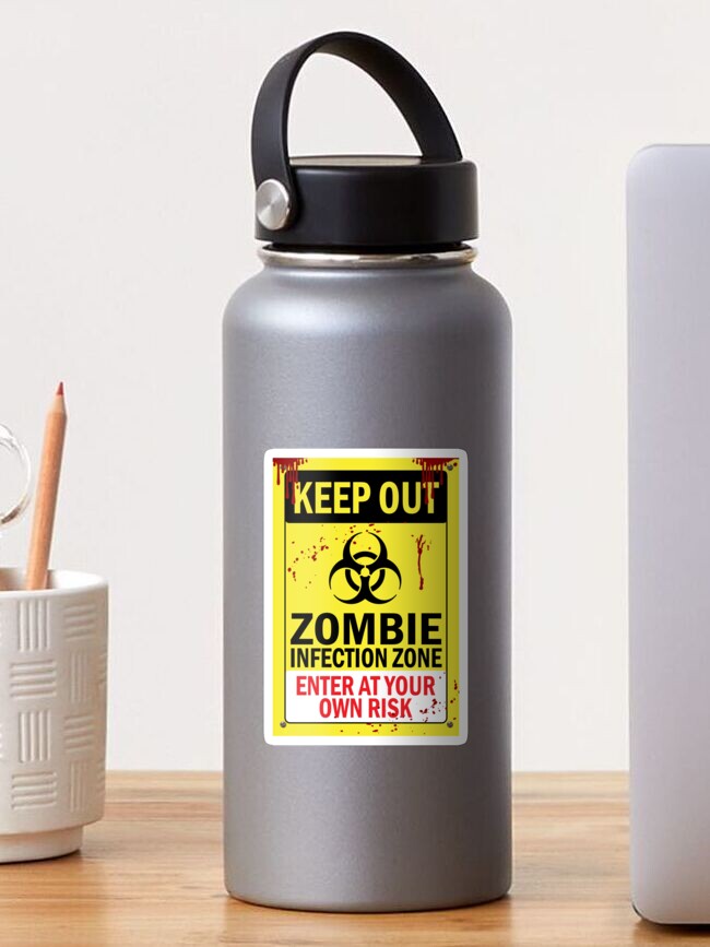 "Zombie Zone Keep Out Warning Sign" Sticker for Sale by HotHibiscus ...