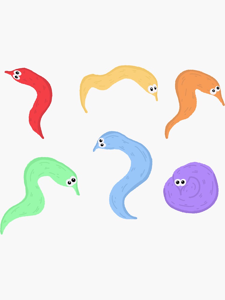 "Rainbow worms on a string " Sticker for Sale by WizardKattDrawz ...