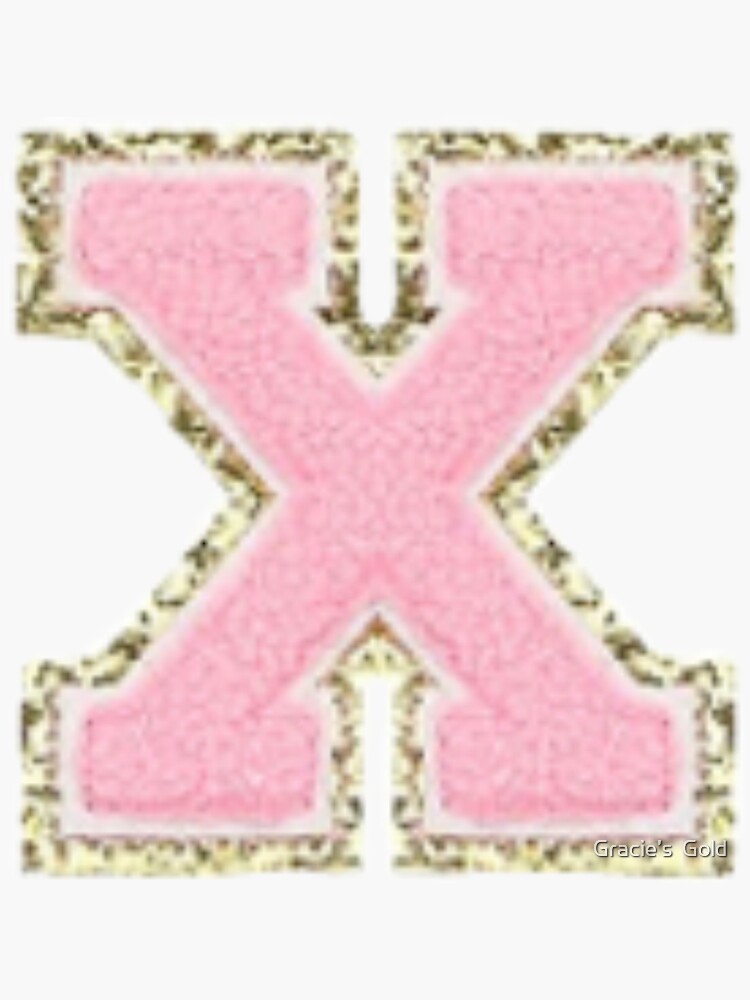 Pegatina «Preppy Pink Varsity letra X» de corsiglia | Redbubble