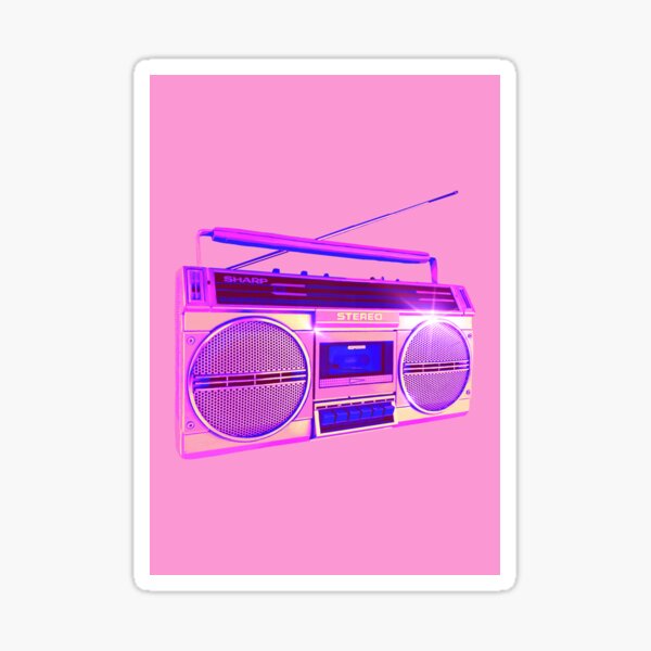 "Pink Vintage Stereo" Sticker for Sale by CosmicCowboyy | Redbubble