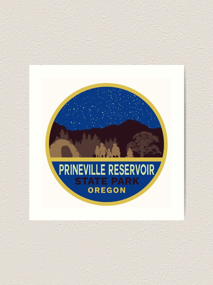 "Prineville Reservoir State Park Night Sky Logo" Art Print for Sale by ...
