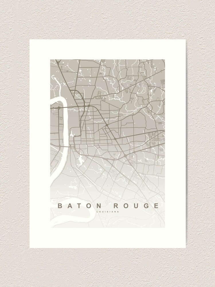 "Baton Rouge Map Art" Art Print for Sale by artymaps | Redbubble