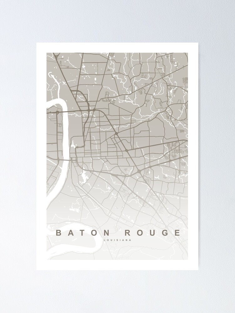 "Baton Rouge Map Art" Poster for Sale by artymaps | Redbubble