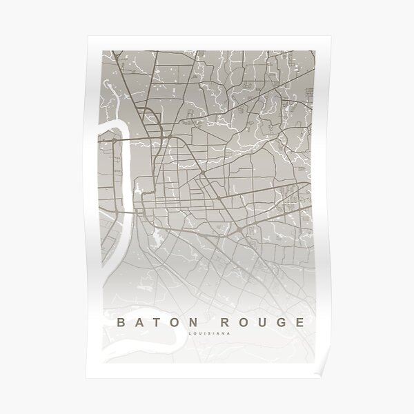 "Baton Rouge Map Art" Poster for Sale by artymaps | Redbubble