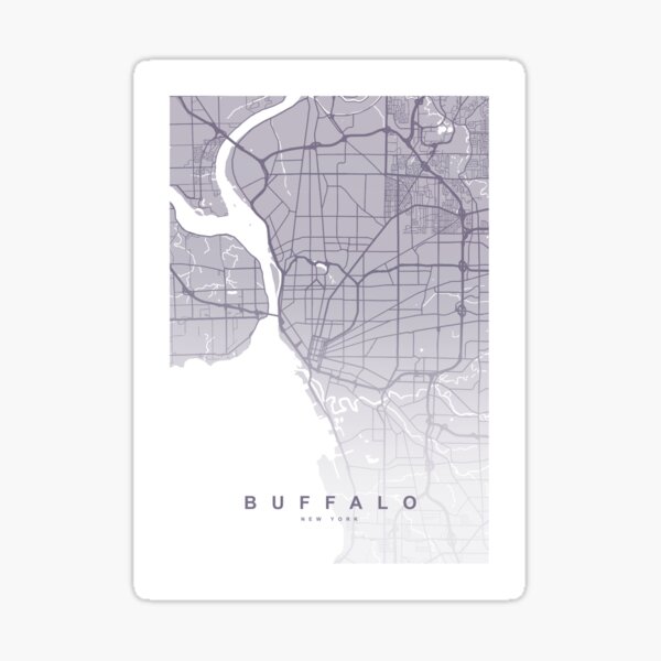 "Buffalo Map Art" Sticker for Sale by artymaps | Redbubble