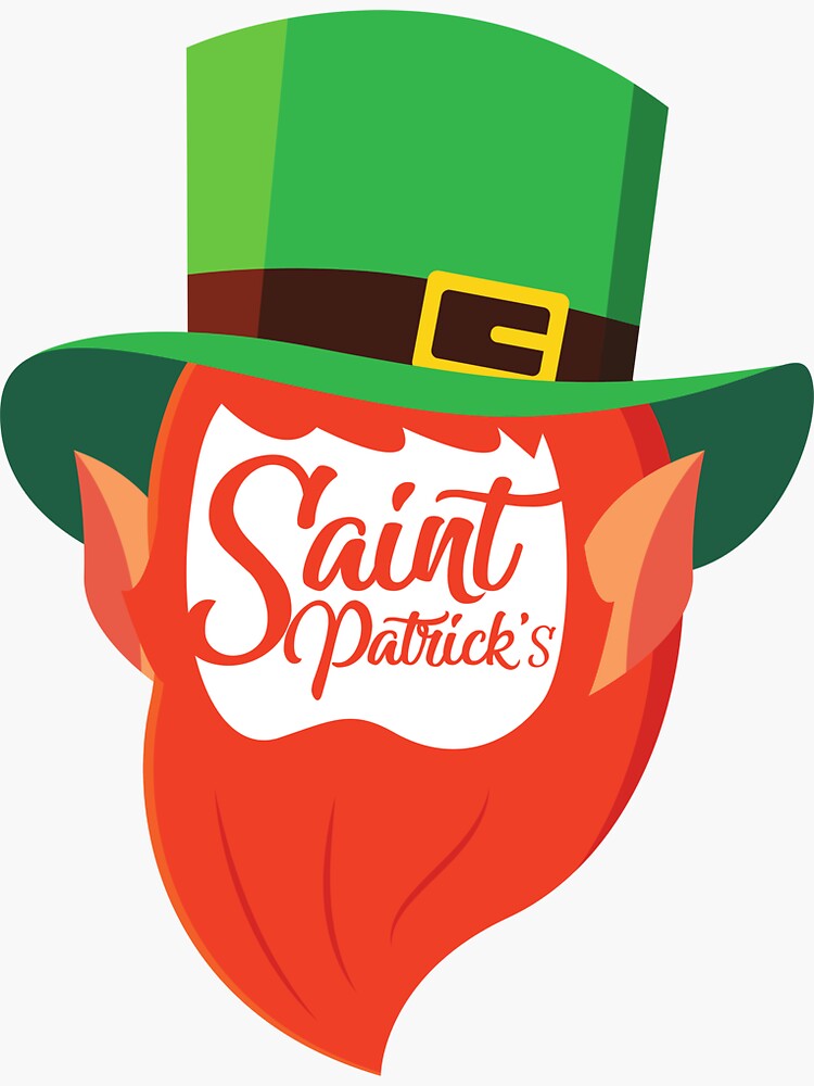 "Go Irish and Grow a Beard" Sticker for Sale by PixyStickers | Redbubble