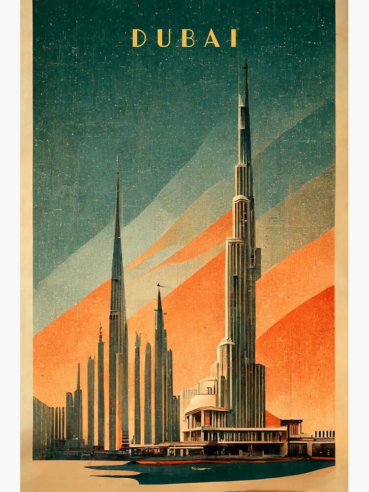 "Dubai Art Deco" Sticker for Sale by ArtDecoGecko | Redbubble