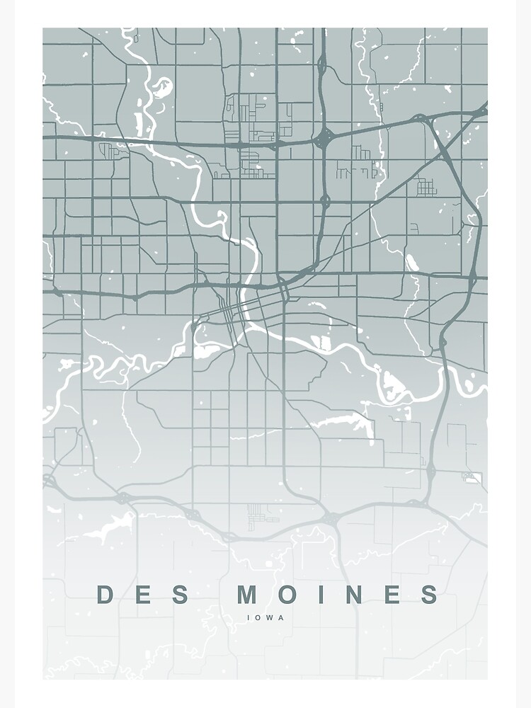 "Des Moines Map Art" Poster for Sale by artymaps | Redbubble