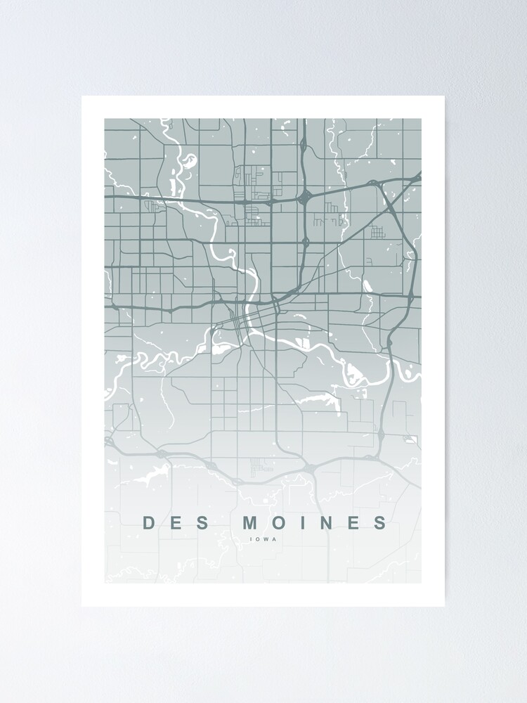 "Des Moines Map Art" Poster for Sale by artymaps | Redbubble