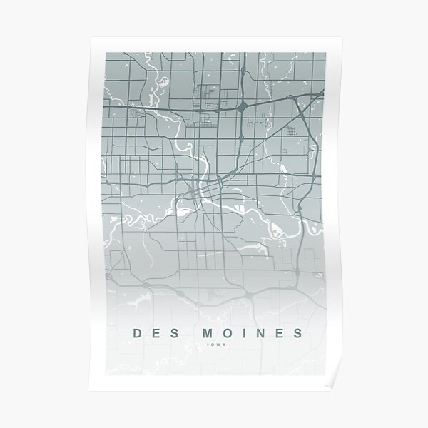 "Des Moines Map Art" Poster for Sale by artymaps | Redbubble