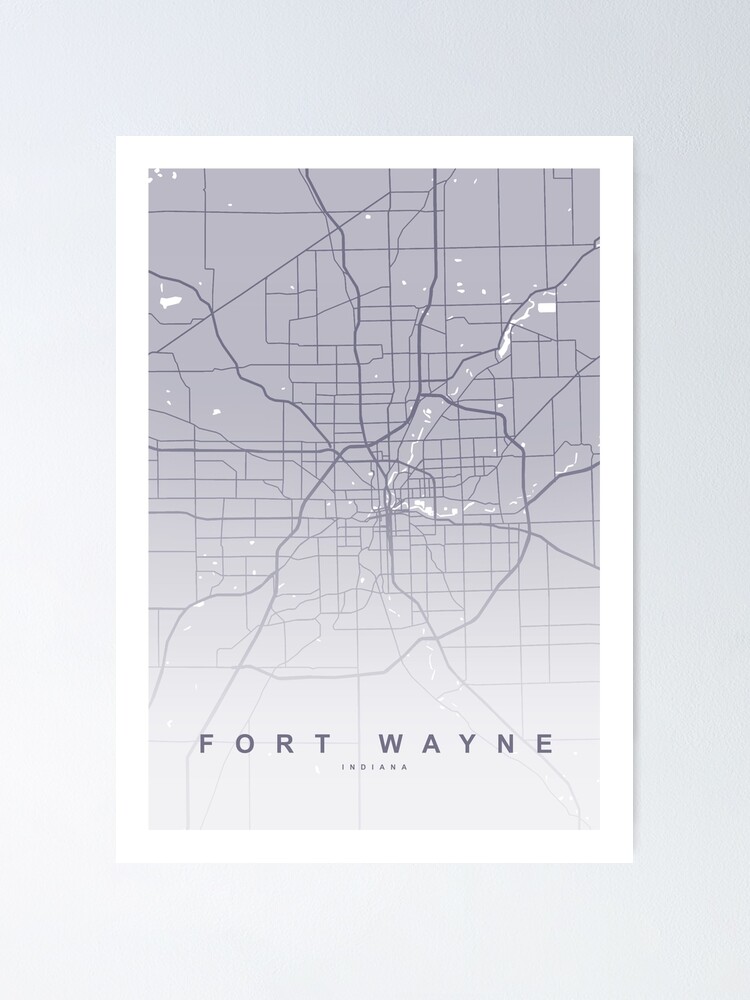 "Fort Wayne Map Art" Poster for Sale by artymaps | Redbubble