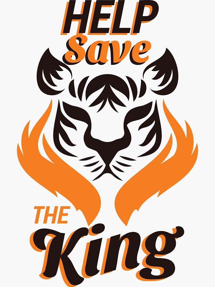 "Help Save The Tiger King" Sticker for Sale by PixyStickers | Redbubble