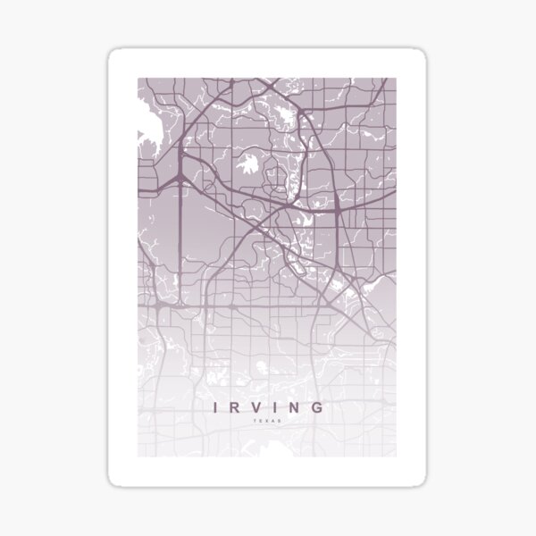 "Irving Map Art" Sticker for Sale by artymaps | Redbubble