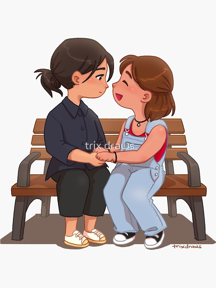 "On A Bench" Sticker for Sale by trixart | Redbubble