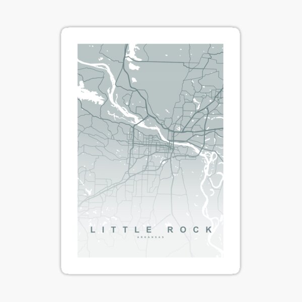"Little Rock Map Art" Sticker for Sale by artymaps | Redbubble