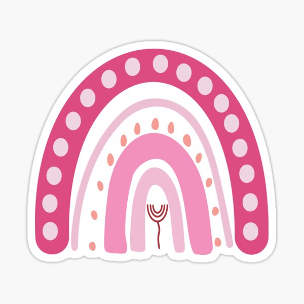 " Cute pastel pink color boho rainbow" Sticker for Sale by BondeelArts ...