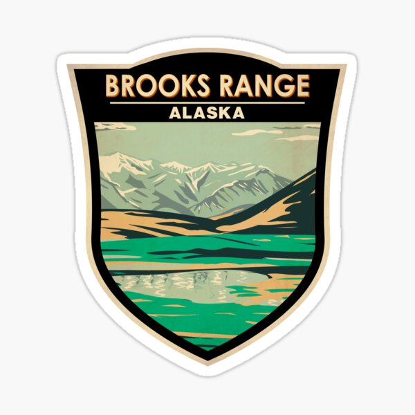 "Brooks Range Mountains Alaska Badge" Sticker for Sale by ...