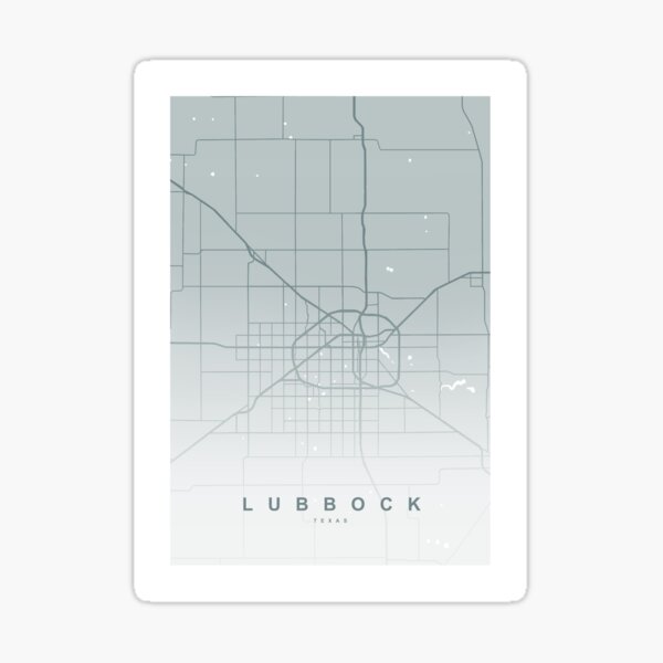 "Lubbock Map Art" Sticker for Sale by artymaps | Redbubble