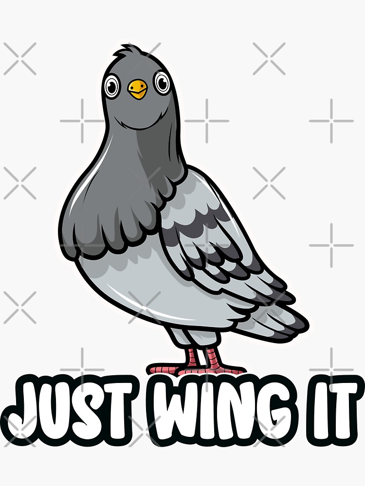 "Just Wing It" Sticker for Sale by SpudMonkey815 | Redbubble