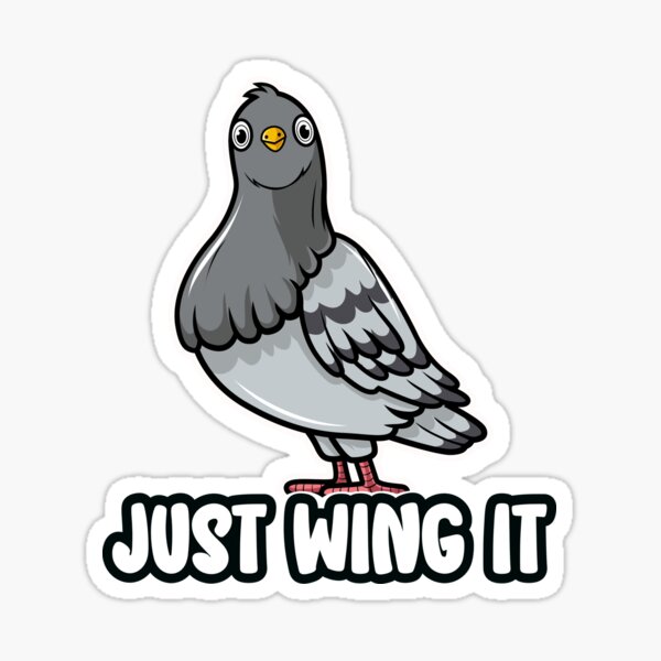"Just Wing It" Sticker for Sale by SpudMonkey815 | Redbubble