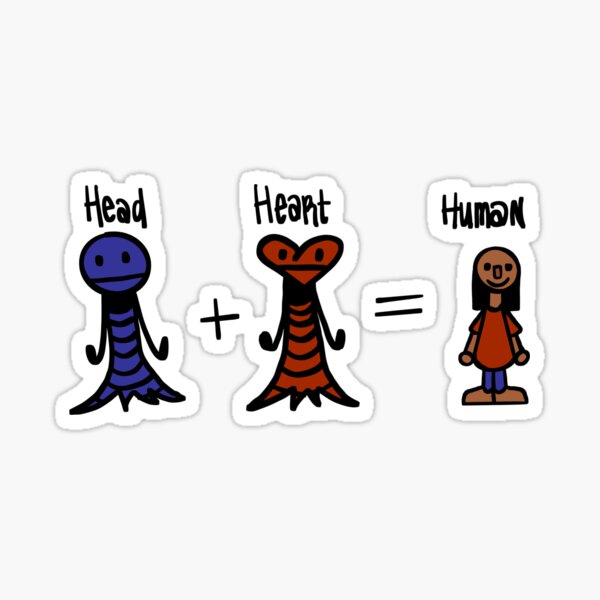 "Head + Heart = Human (Mid-Skin-Tone Femme Human)" Sticker for Sale by ...