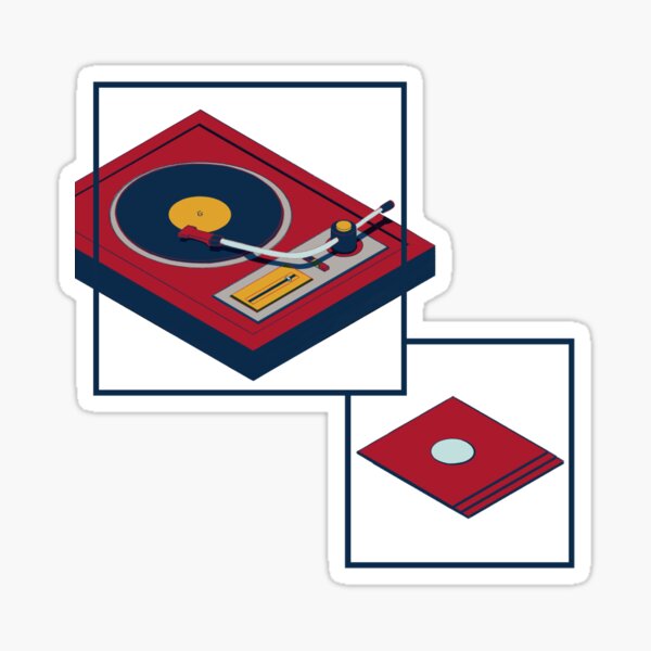 "Vintage turntable" Sticker for Sale by Boolillito | Redbubble