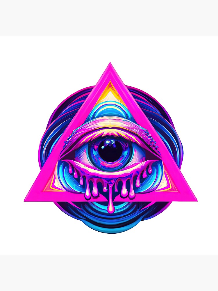 "Psychedelic Neon Dripping Eye Emblem" Art Print for Sale by ...