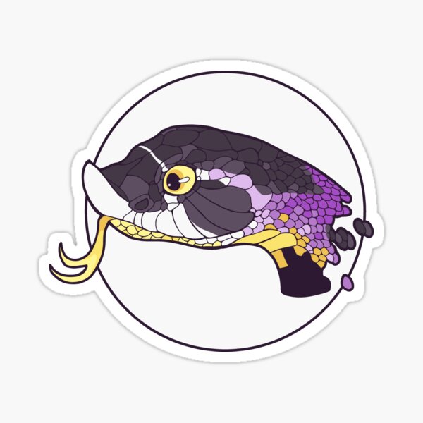 "non-binary hognose snake logo" Sticker for Sale by WhiteEye | Redbubble