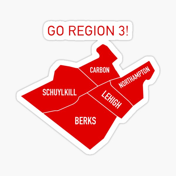 "Go Region 3!" Sticker for Sale by thetablegenz | Redbubble
