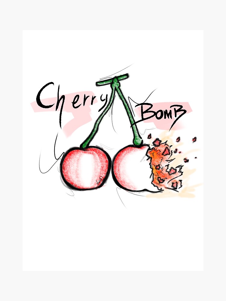 "cherry bomb sticker" Sticker for Sale by ThePtitePrune | Redbubble