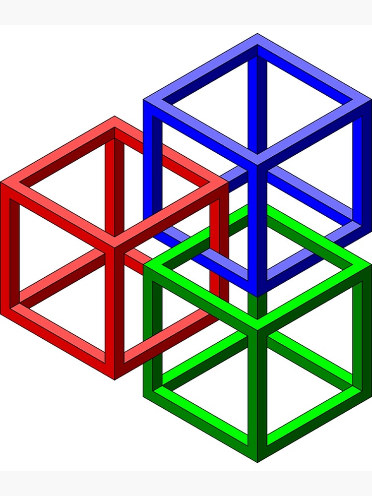 "Impossible interlocking squares art." Poster for Sale by ...
